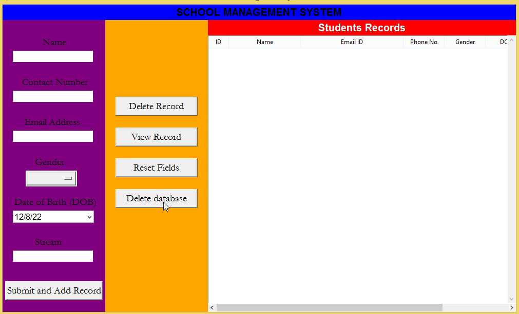 Student Management System Using Tkinter In Python Free Source Code 
